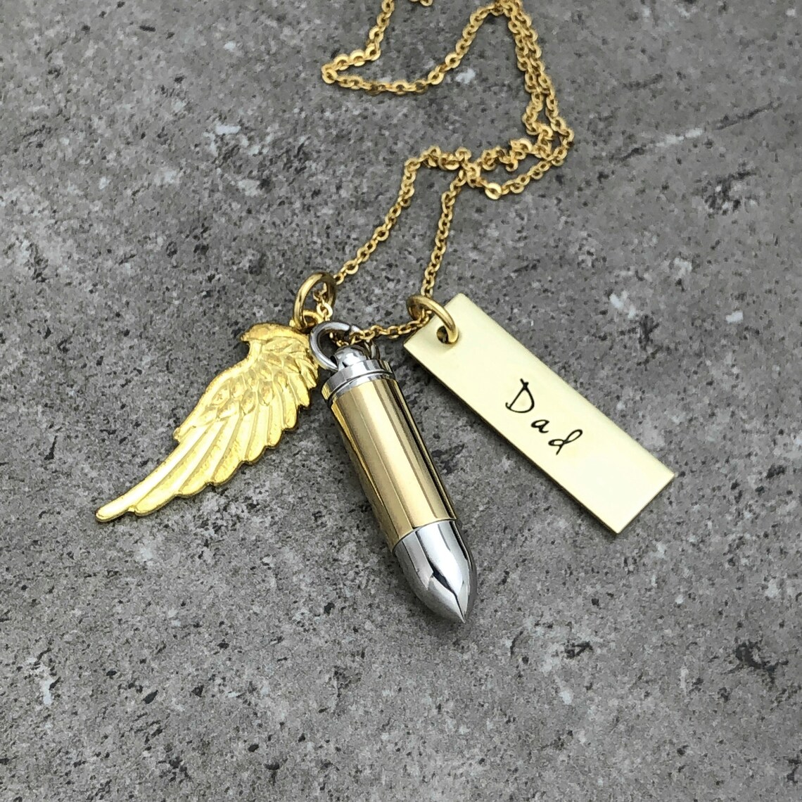 Gold Bullet Urn Necklace Bullet Cremation Necklace Jewelry for - Etsy