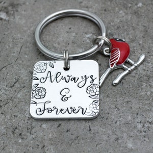 Always and Forever Cardinal Key Chain Cardinal Memorial Gift - Etsy