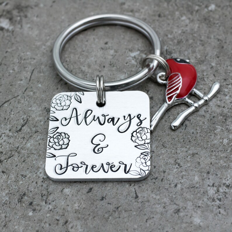 Always and Forever Cardinal Key Chain Cardinal Memorial Gift - Etsy