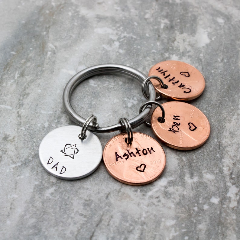 Father's Adoption Penny Key Chain Mother's Adoption Keychain Lucky ...