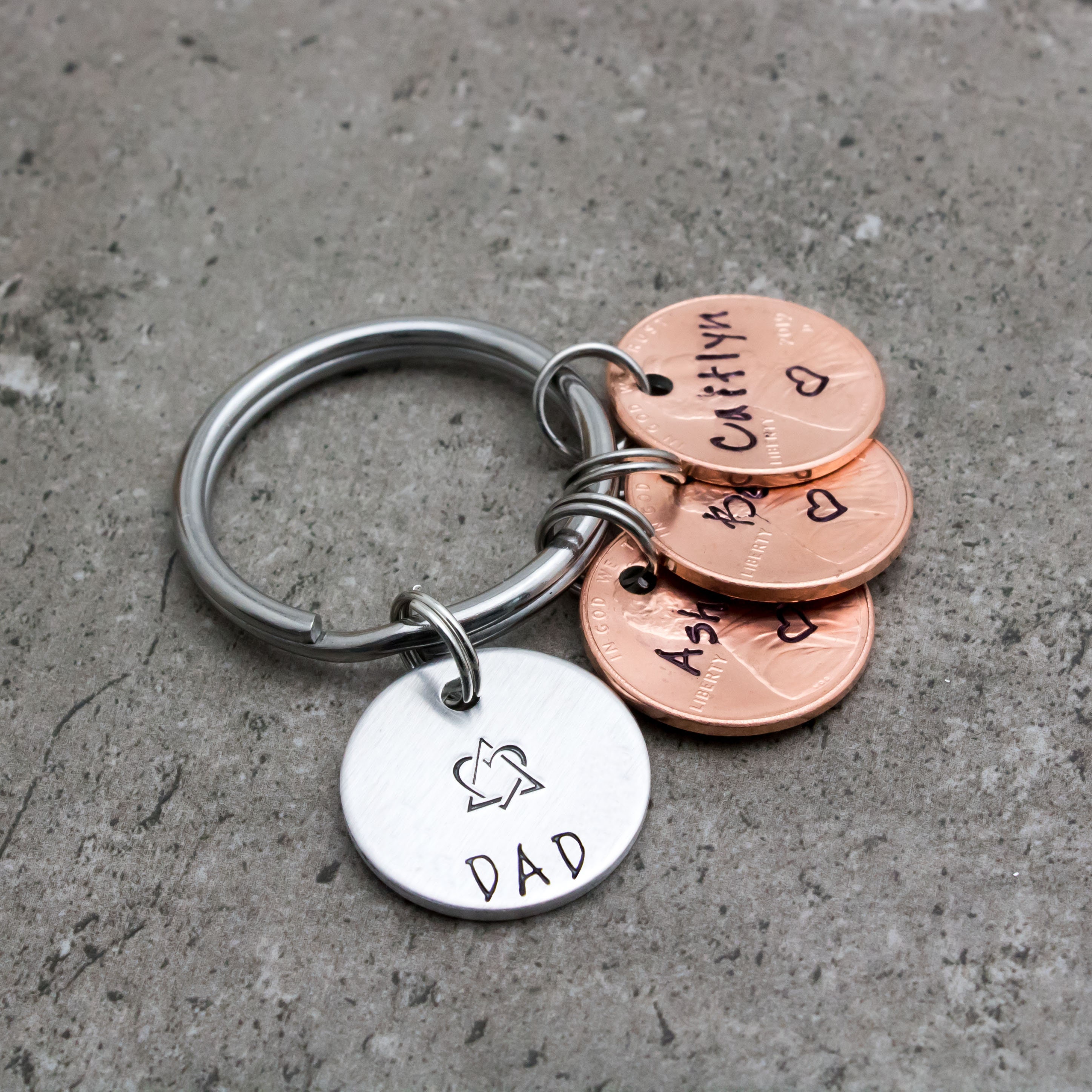 Father's Adoption Penny Key Chain Mother's Adoption Keychain Lucky ...
