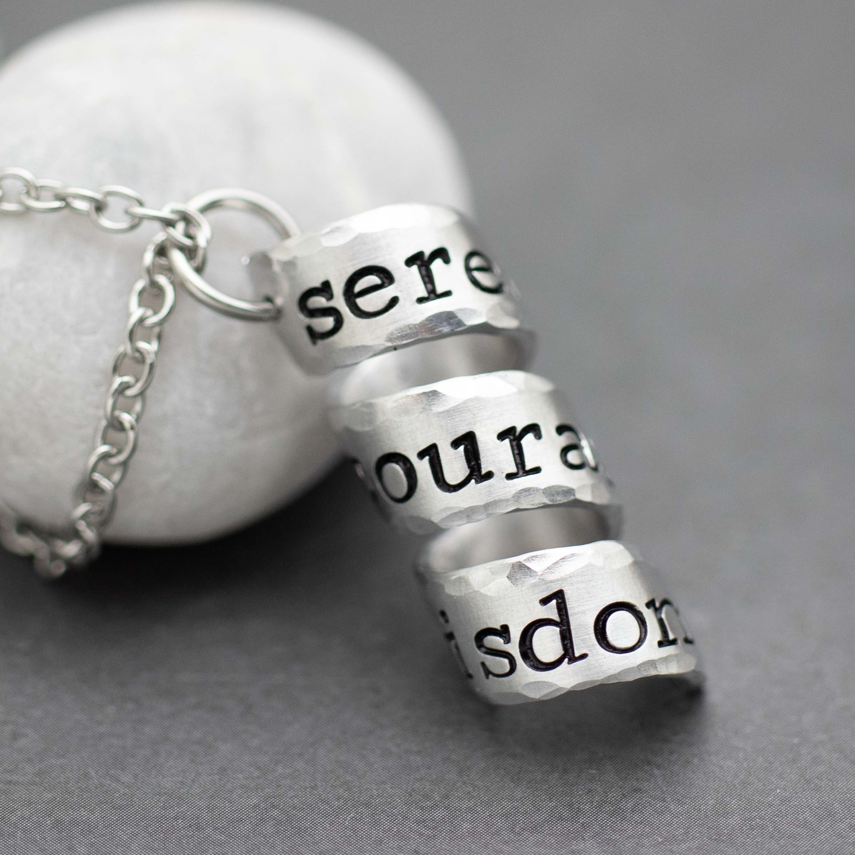 Spiral Serenity Prayer Affirmation Necklace, Mantra "serenity Courage ...