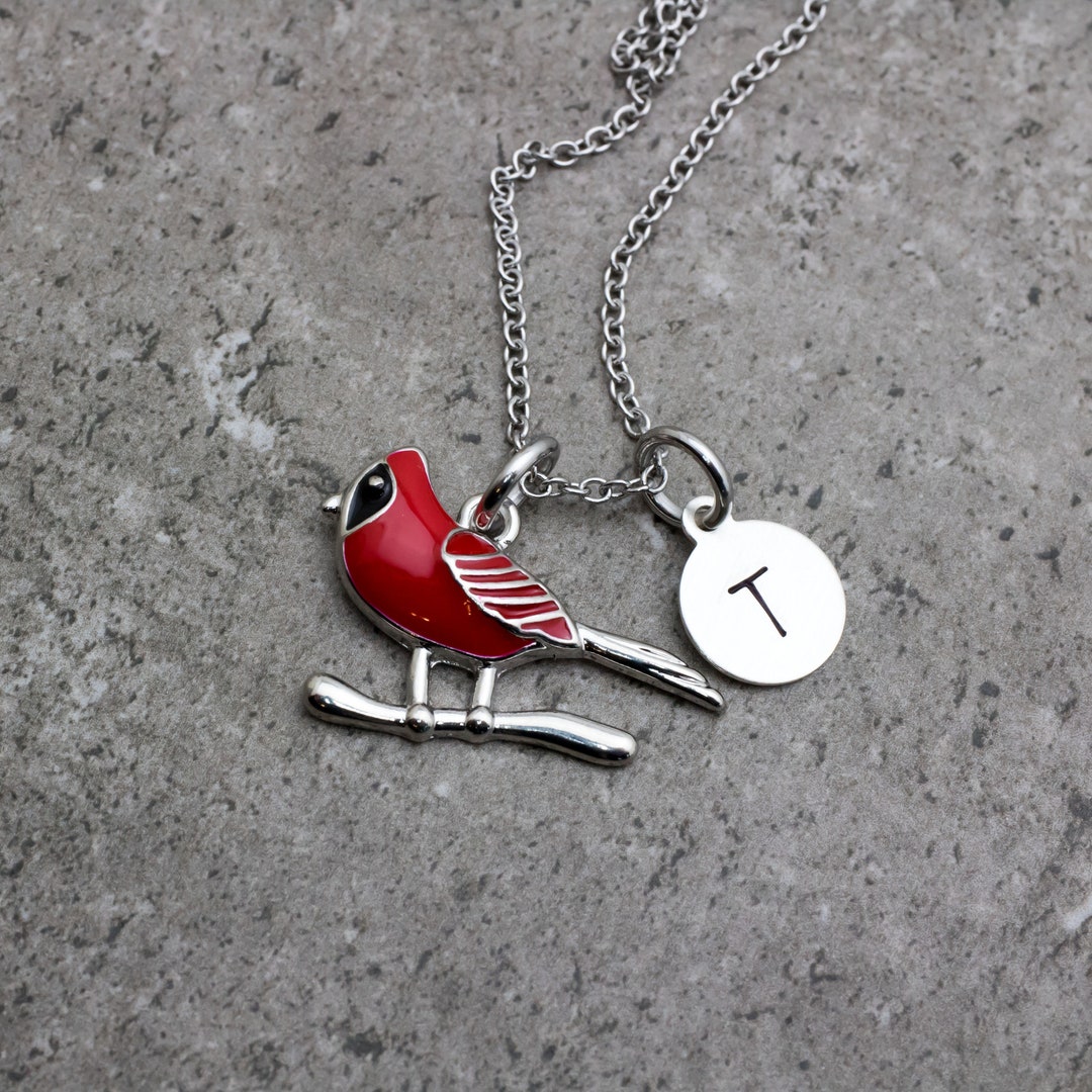 Cardinal Initial Necklace Sympathy Gift Grieving Cardinals Appear When ...