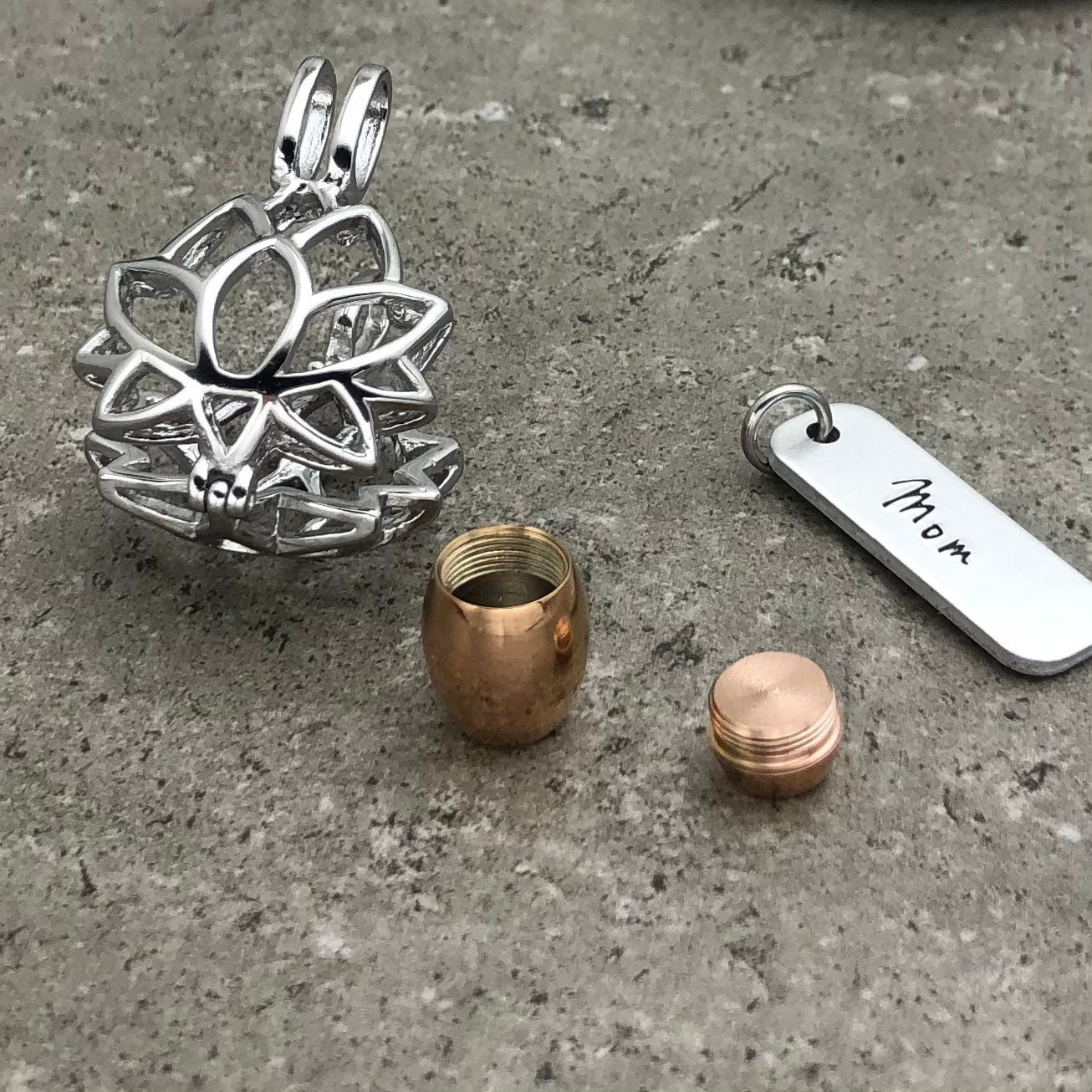 Rose Gold Lotus Flower Urn Necklace, Personalized Cremation Jewelry ...