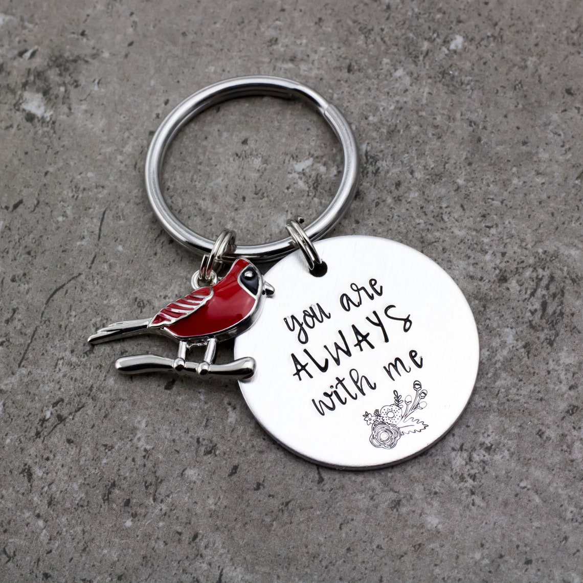 You Are Always With Me Cardinal Keychain Lost Loved One | Etsy