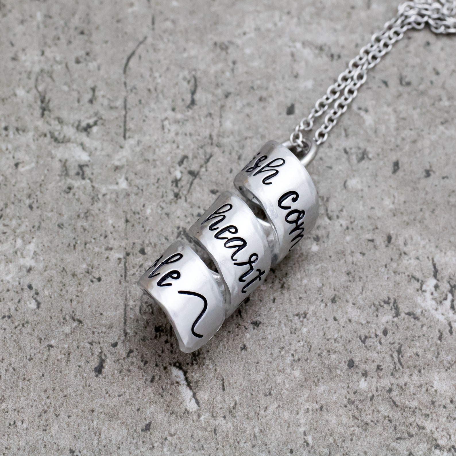 Your Own Custom Hidden Message Necklace Scroll Necklace Inspirational ...