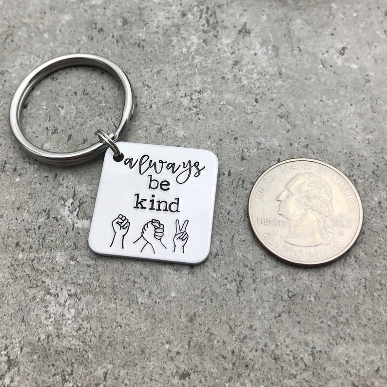 Inspirational Gift Always Be Kind Key Chain Peace Sign Fist - Etsy