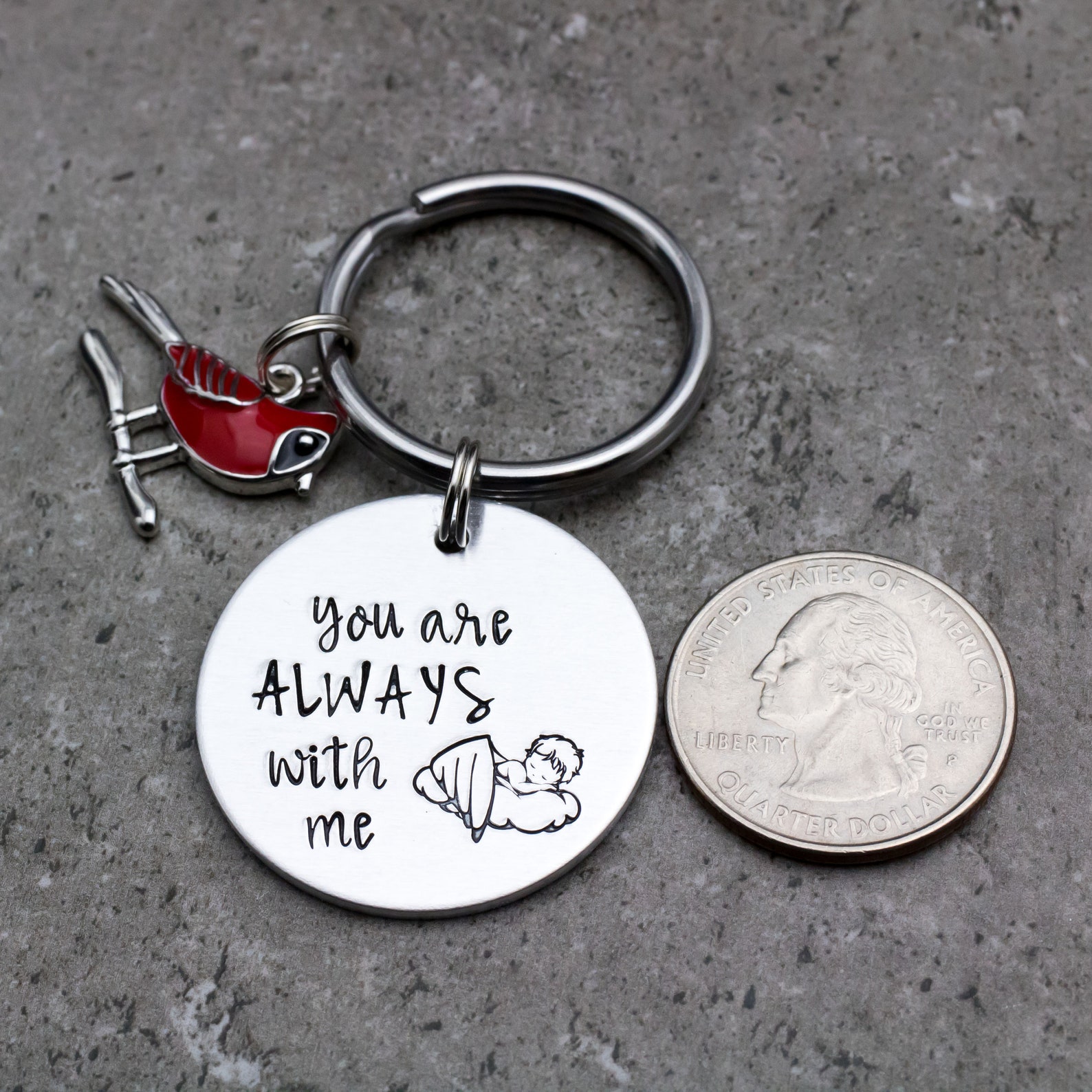You Are Always With Me Cardinal Keychain Lost Loved One | Etsy