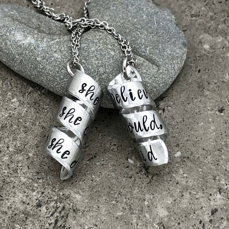 Hidden Message Necklace Scroll Necklace Inspirational Necklace | Etsy