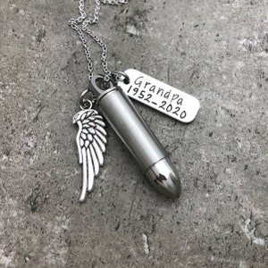 Bullet Urn Necklace Custom Urn Jewelry Urn Necklace for Human Ashes ...