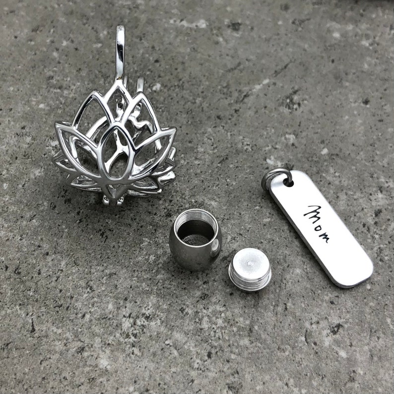Lotus Flower Urn Necklace, Personalized Cremation Jewelry, Nature ...