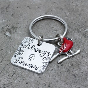 Always and Forever Cardinal Key Chain Cardinal Memorial Gift - Etsy
