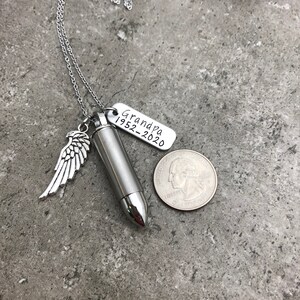Bullet Urn Necklace Custom Urn Jewelry Urn Necklace for Human Ashes ...