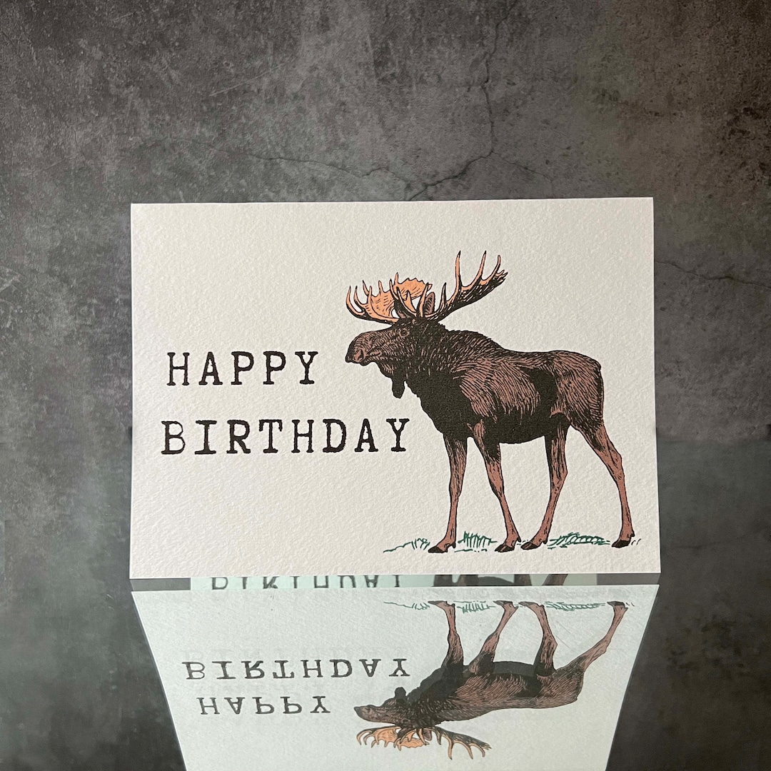 Moose Birthday Instant Download Card, Happy Birthday, Print at Home ...