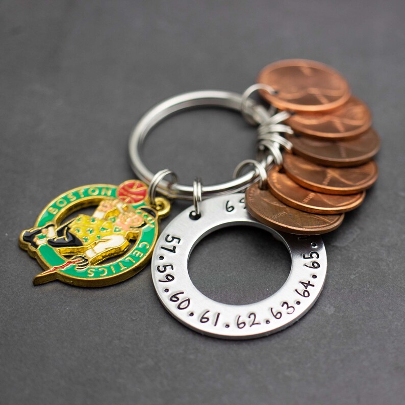 Boston Celtics NBA Championship Wins Keychain New England Sports Fan ...