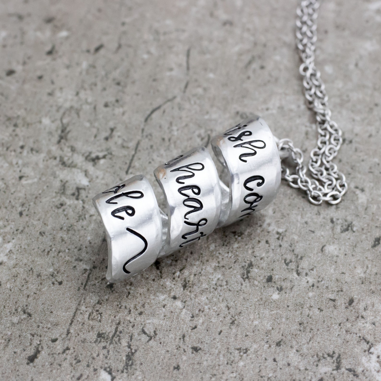 Your Own Custom Hidden Message Necklace Scroll Necklace Inspirational ...