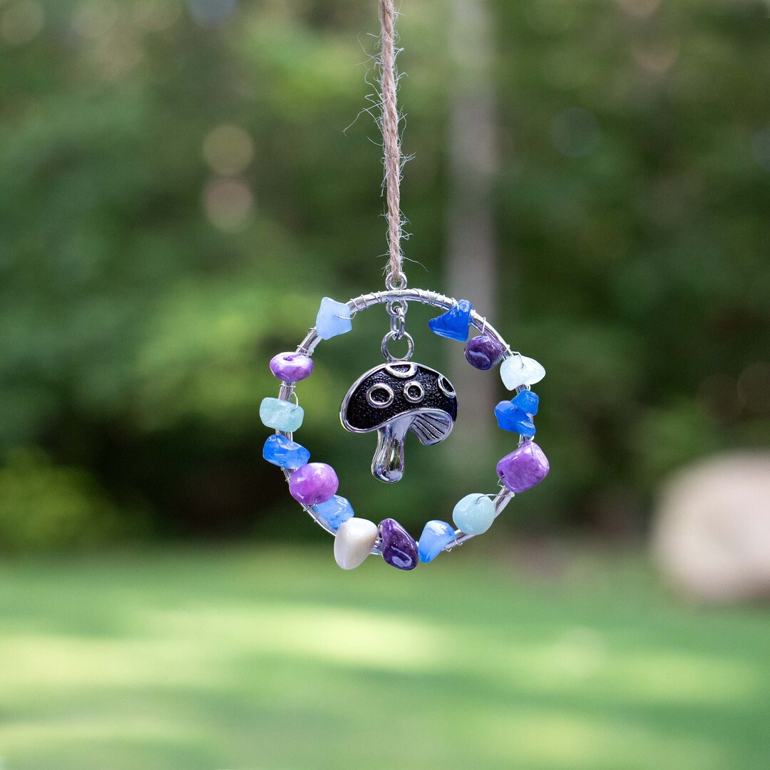 Mushroom Urn Christmas Tree Ornament, Blue and Purple Ornament ...