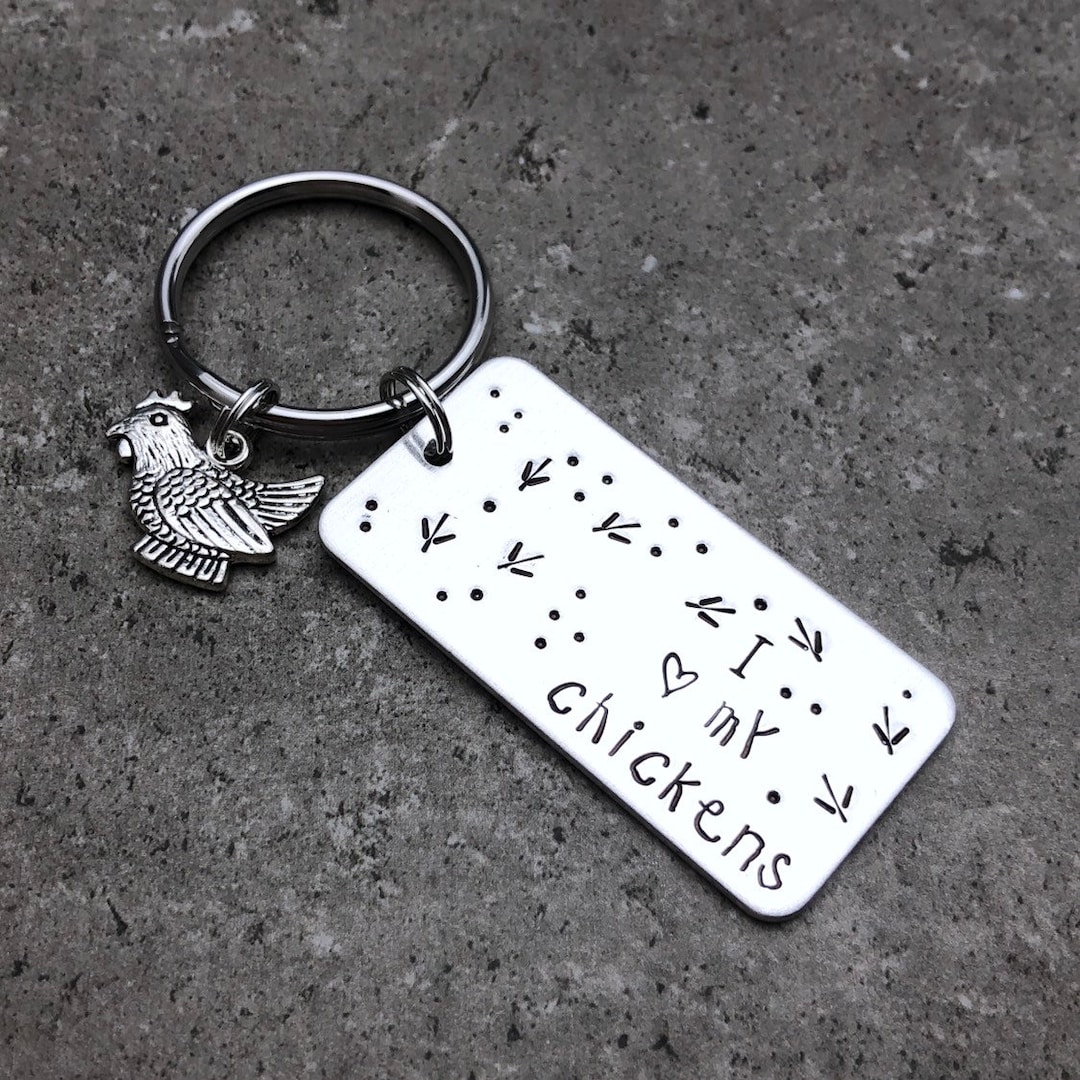 Chicken Lover Keychain for Chicken Owner Urban Farming Chicken Keychain ...
