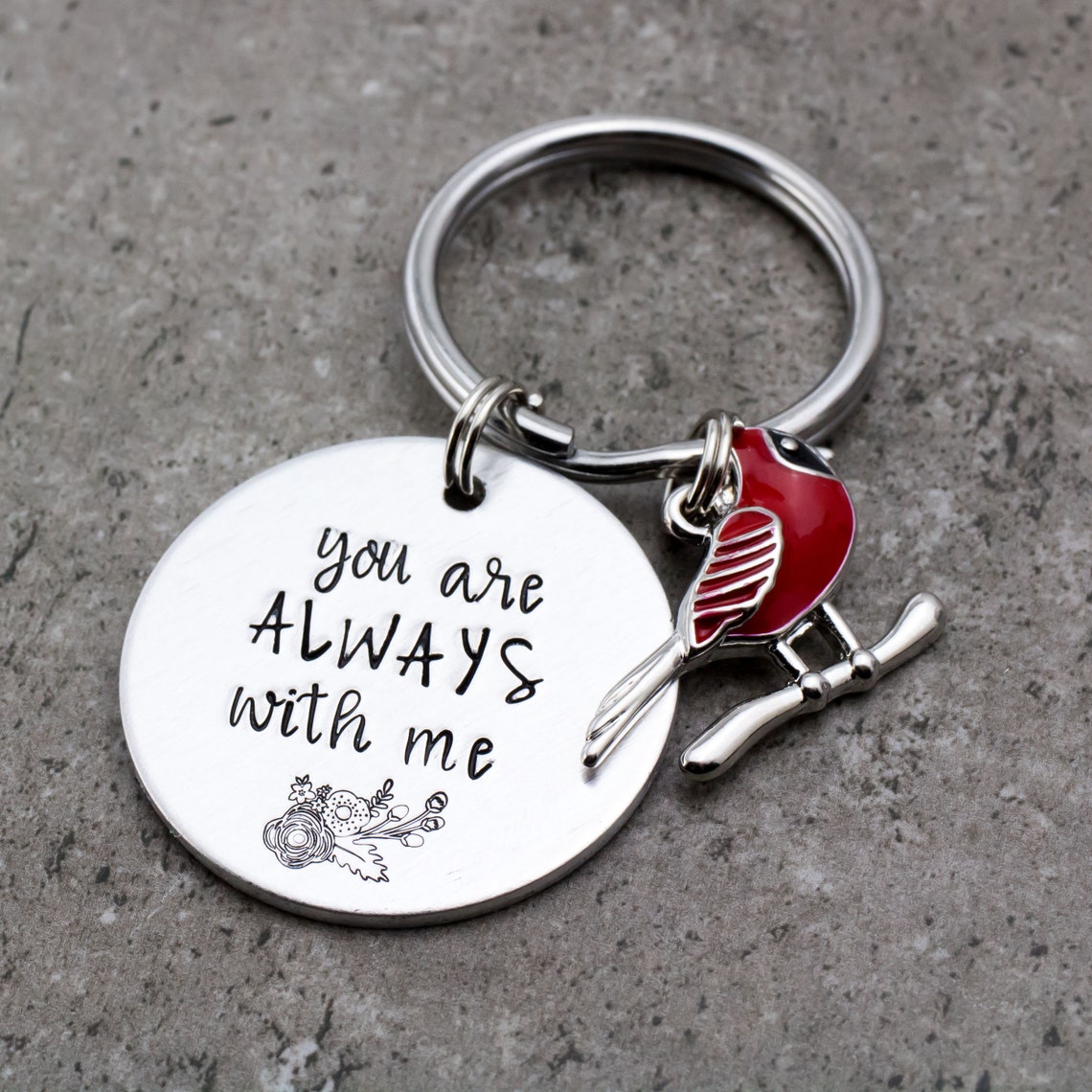 You Are Always With Me Cardinal Keychain Lost Loved One | Etsy