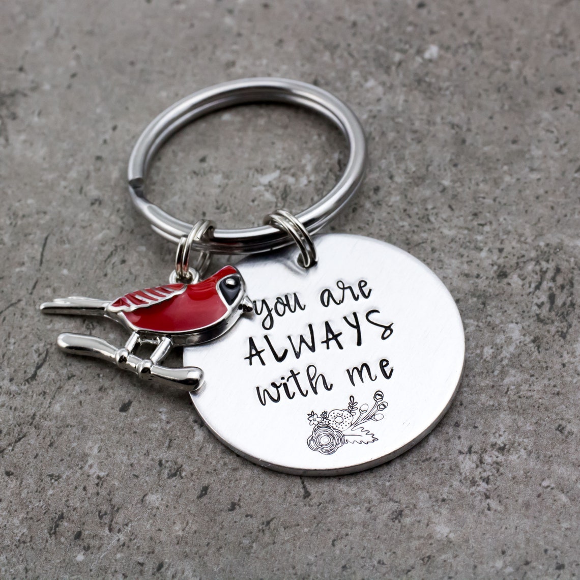 You Are Always With Me Cardinal Keychain Lost Loved One | Etsy