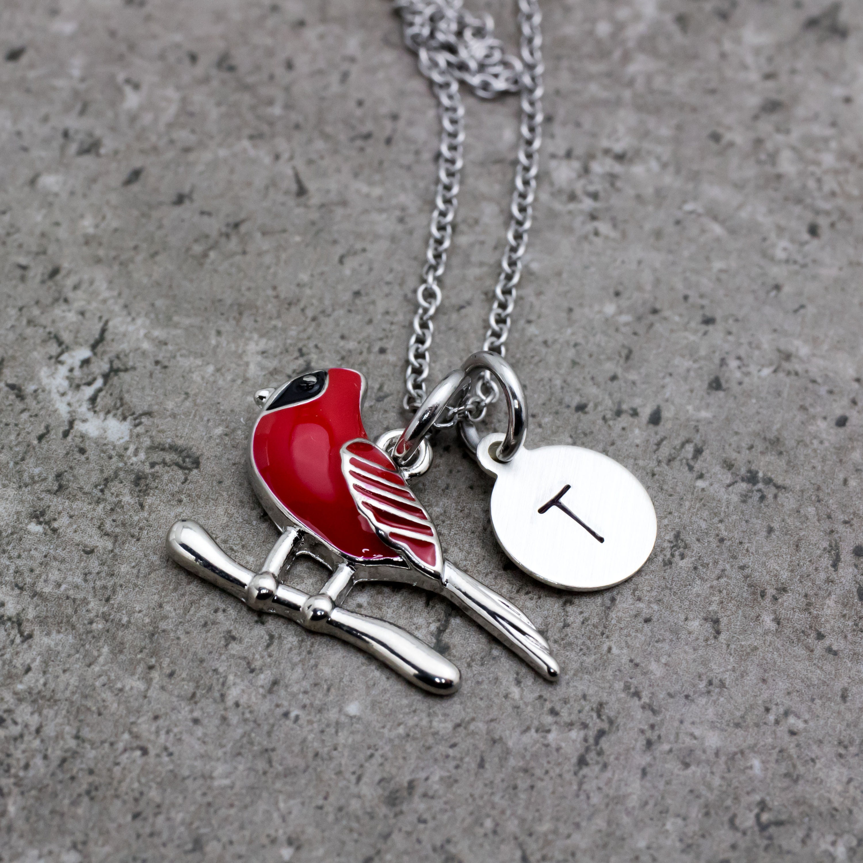 Cardinal Initial Necklace Sympathy Gift Grieving Cardinals Appear When ...