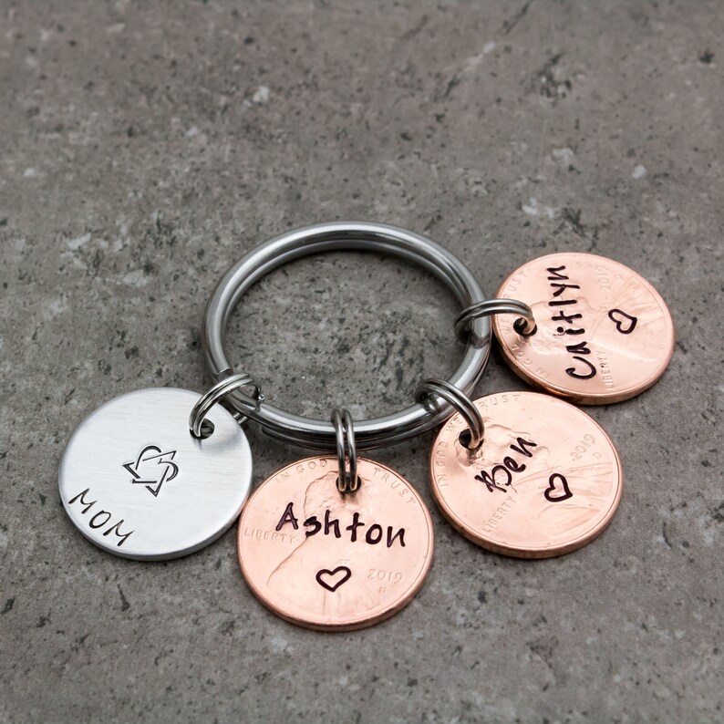 Father's Adoption Penny Key Chain Mother's Adoption Keychain Lucky ...