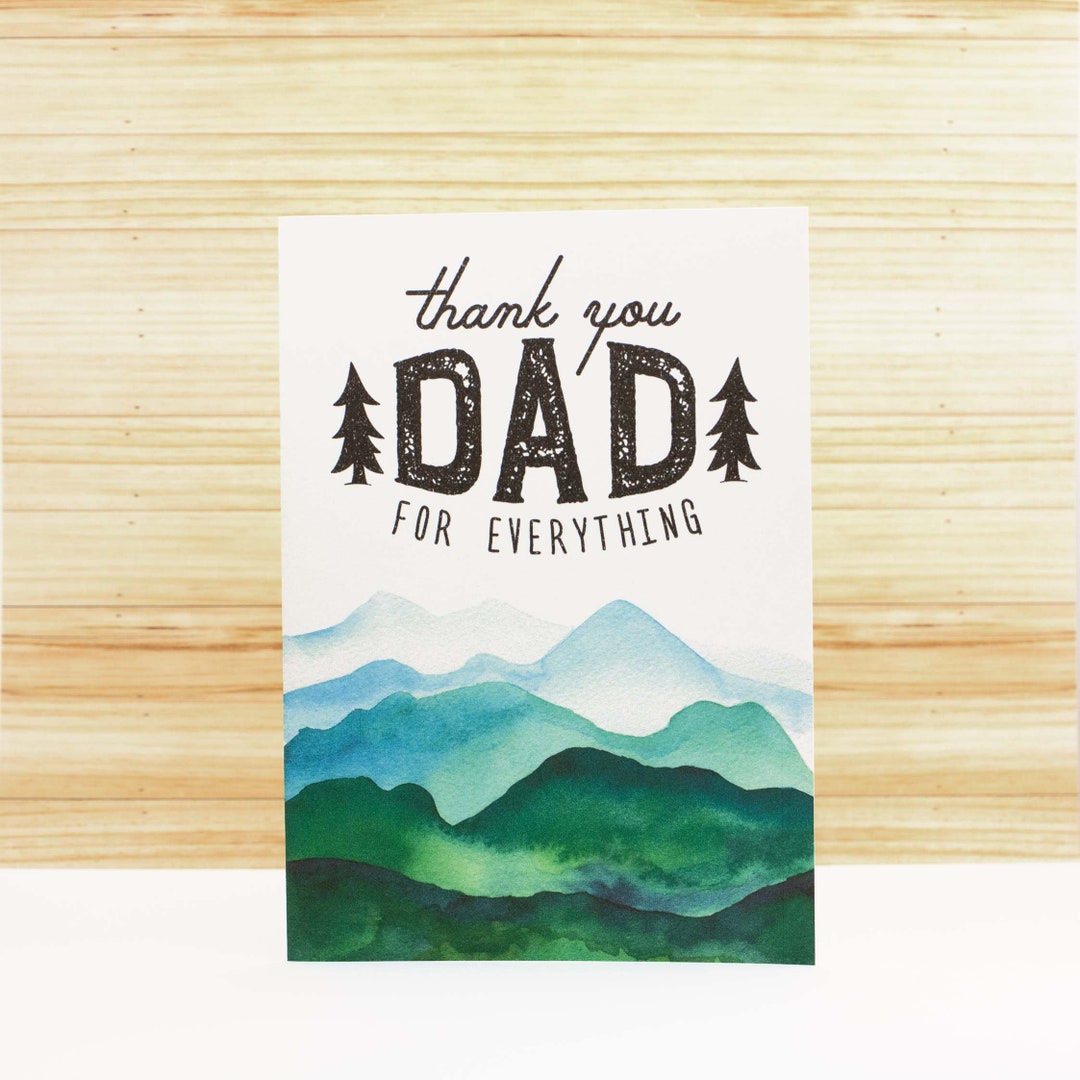 Downloadable Father's Day Card, Thank You Dad for Everything Watercolor ...