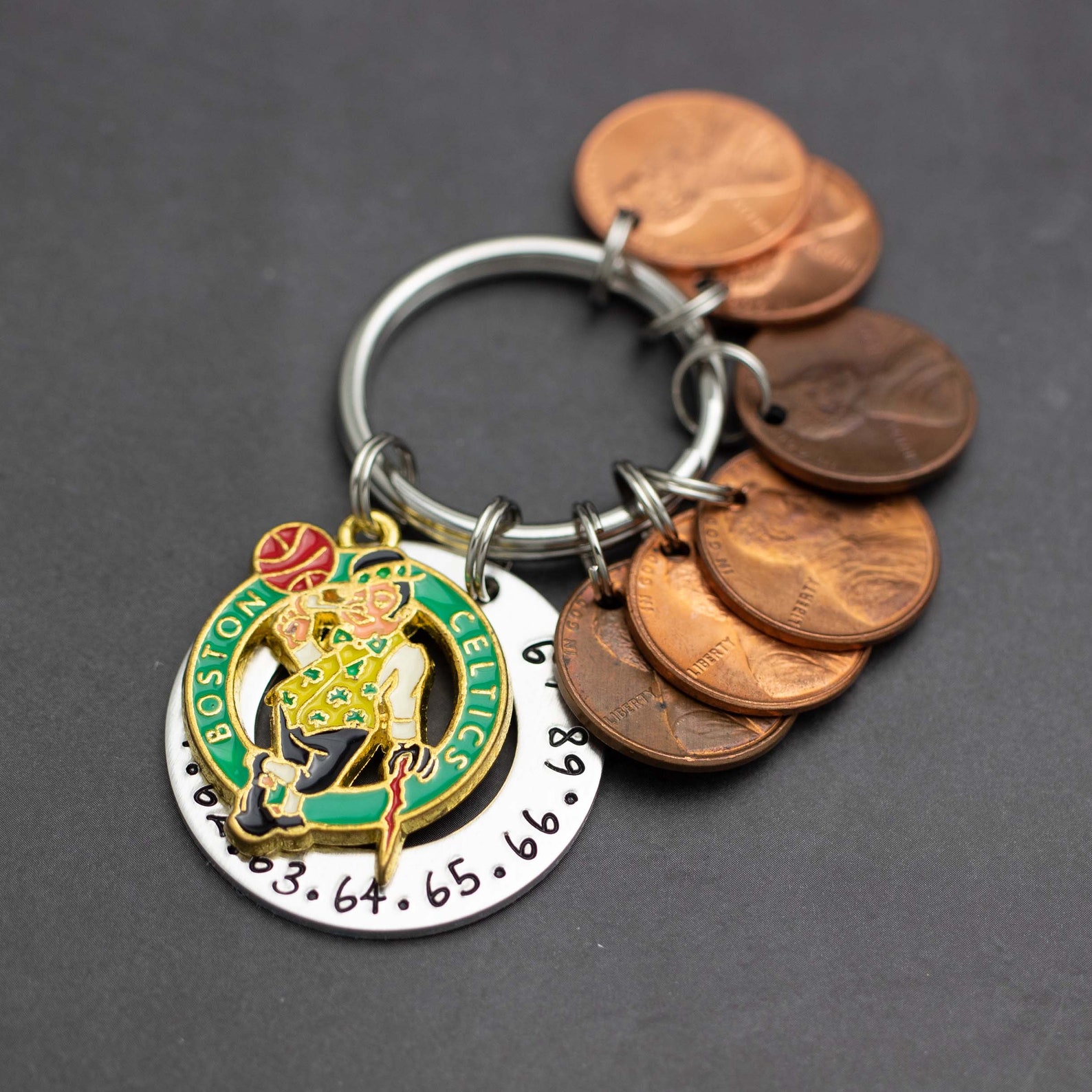Boston Celtics NBA Championship Wins Keychain New England Sports Fan ...