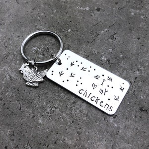 Chicken Lover Keychain for Chicken Owner Urban Farming Chicken Keychain ...