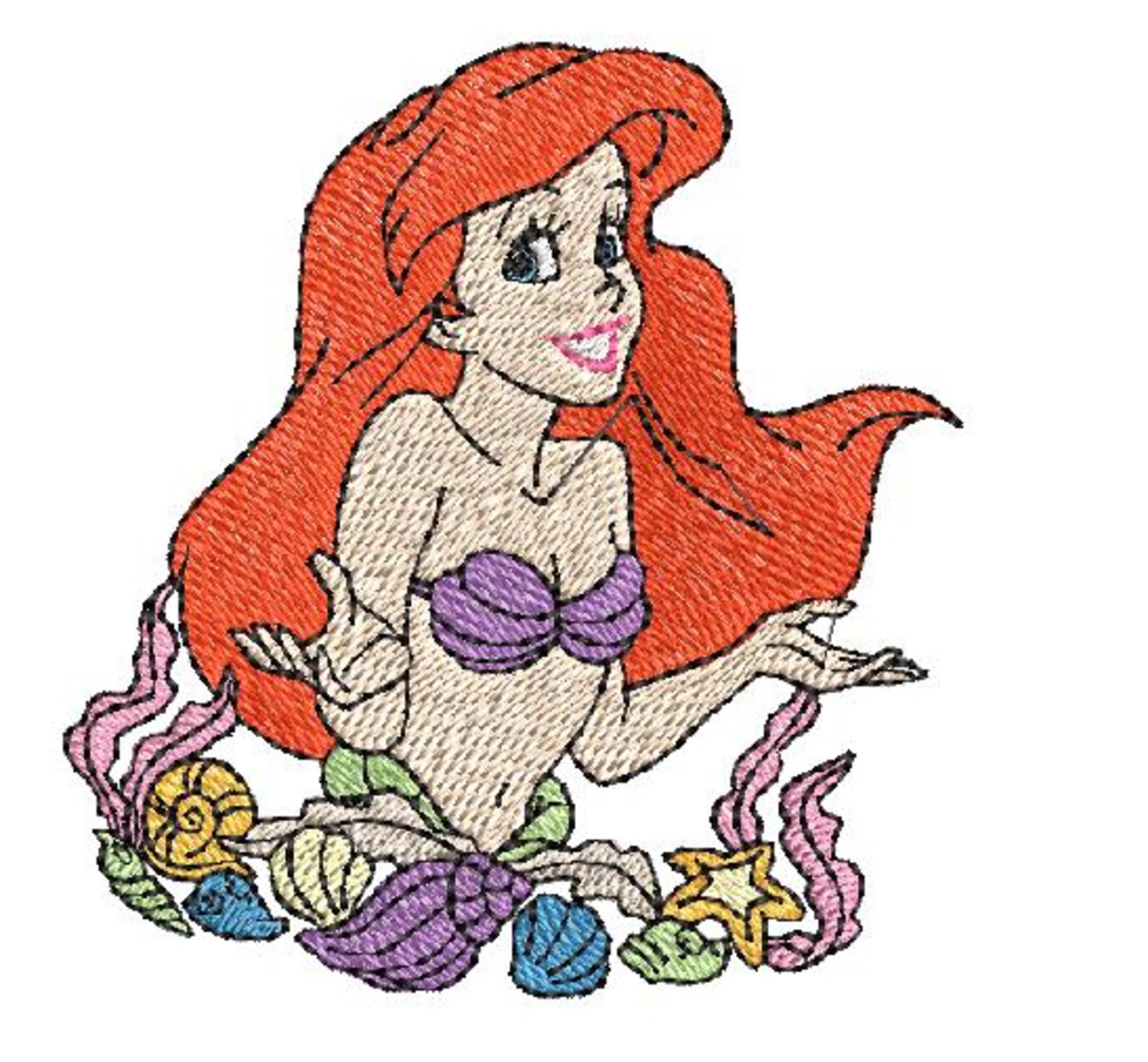 Mega Pack Ariel the Little Mermaid Embroidery 51 Design, Mermaid ...