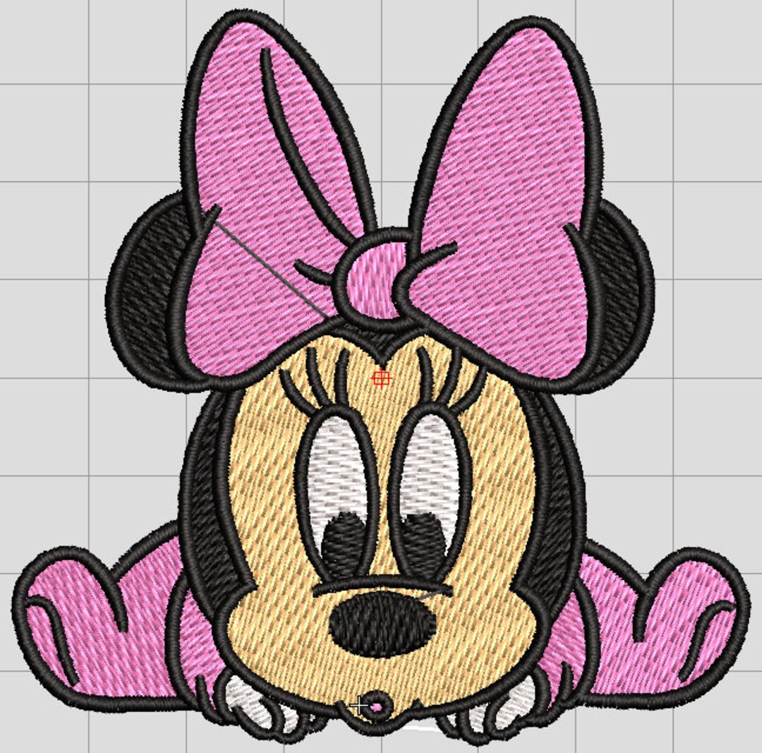Minnie Mouse Baby First Birthday Crawling Embroidery Design, 2 ...