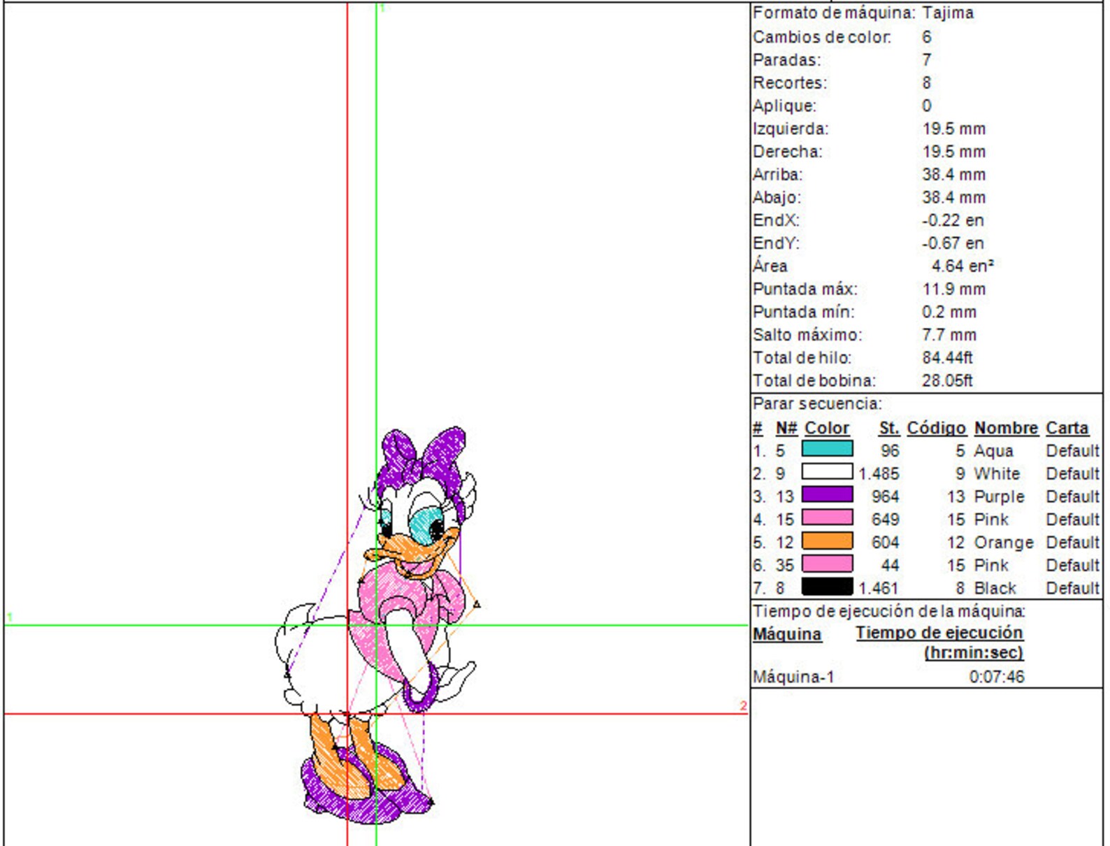 Daisy Duck Embroidery Design, Instant Download.machine Embroidery File ...