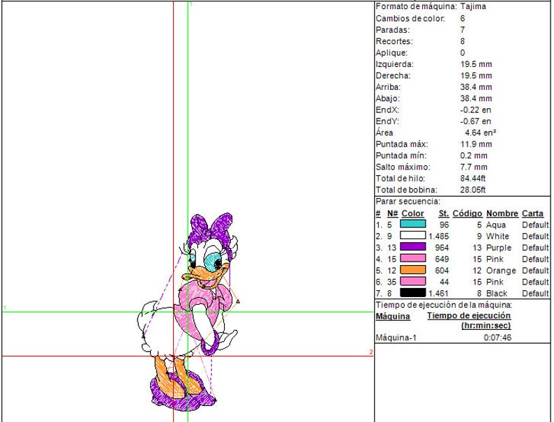 Daisy Duck Embroidery Design, Instant Download.machine Embroidery File ...