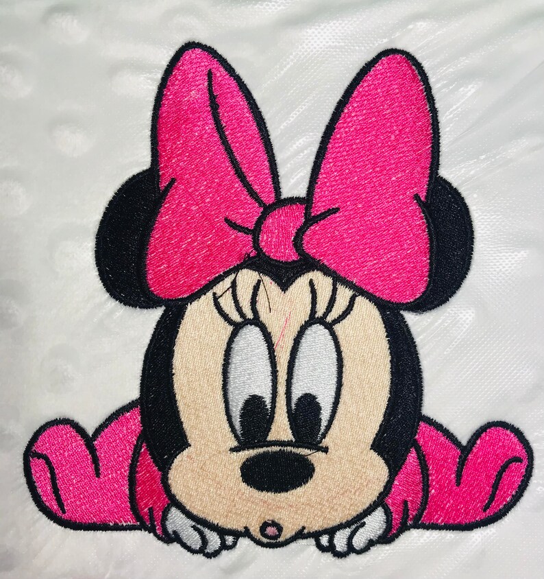 Minnie Mouse Baby First Birthday Crawling Embroidery Design, 2 ...