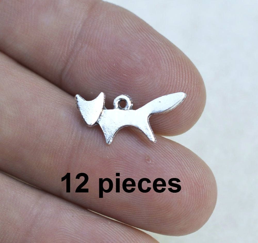 Fox Charms Wildlife Charms Antique Silver Charms 12 Pieces - Etsy