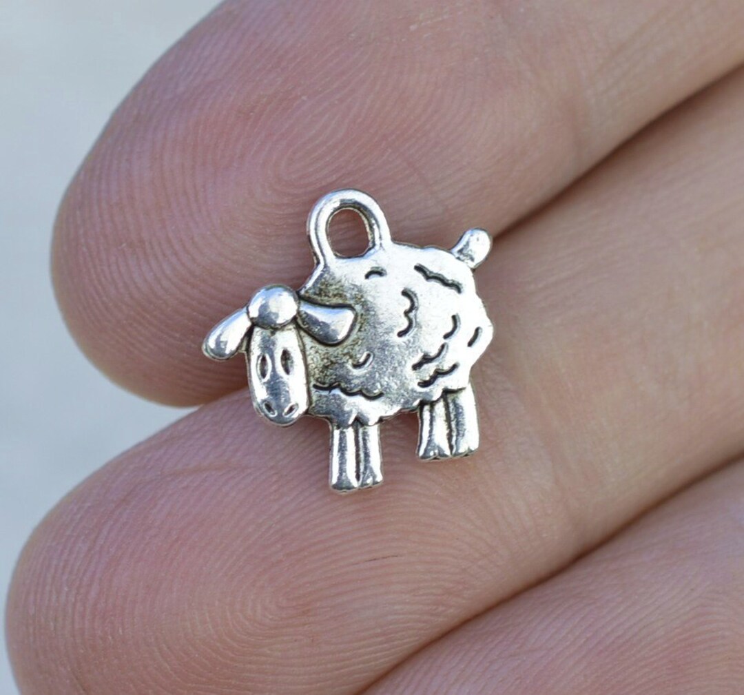 Sheep Charms Silver Sheep 12 Pieces Antique Silver Charms - Etsy