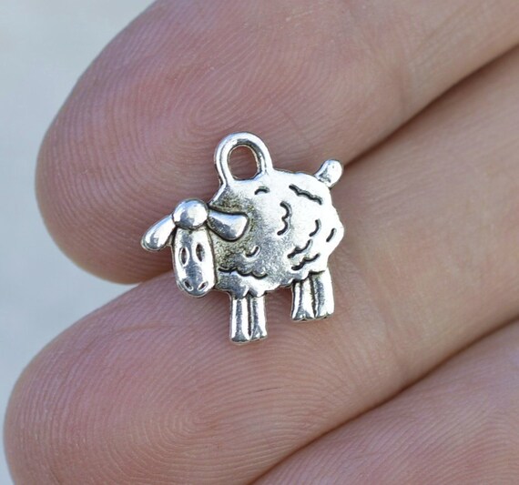 Sheep Charms Silver Sheep 12 Pieces Antique Silver Charms | Etsy