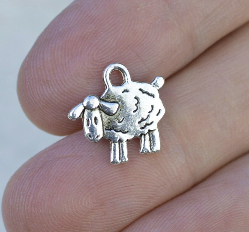 Sheep Charms Silver Sheep 12 Pieces Antique Silver Charms | Etsy
