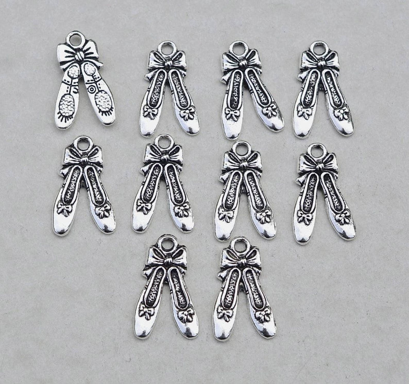Ballet Slippers Charms Ballet Shoe Charms CH359 Antique - Etsy