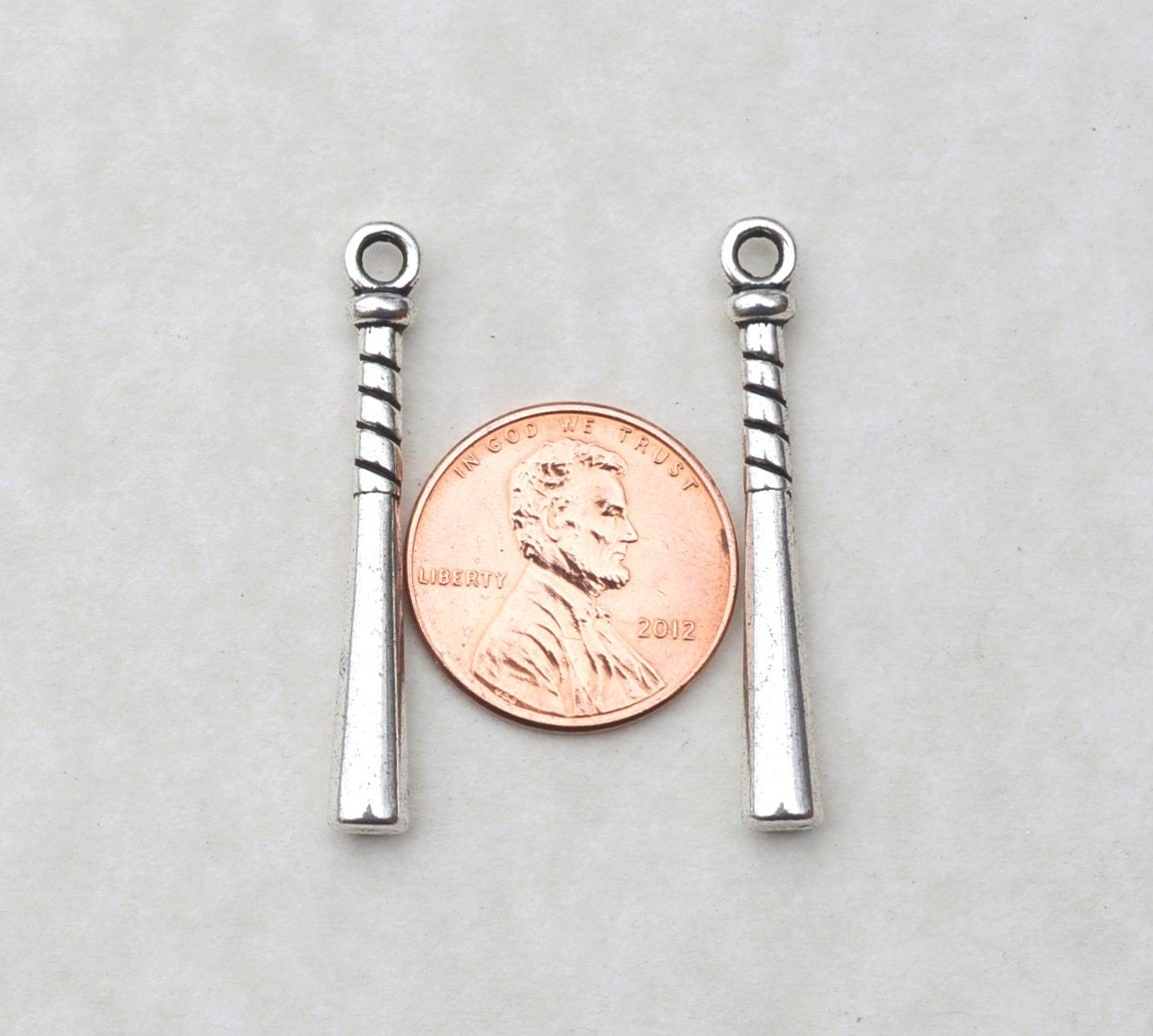 Baseball Charms Baseball Bat Charms Antique Silver CH415 - Etsy