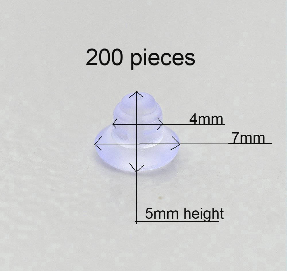 Clear Rubber Earring Backs 7x5mm Medium Earring Backs 200 | Etsy