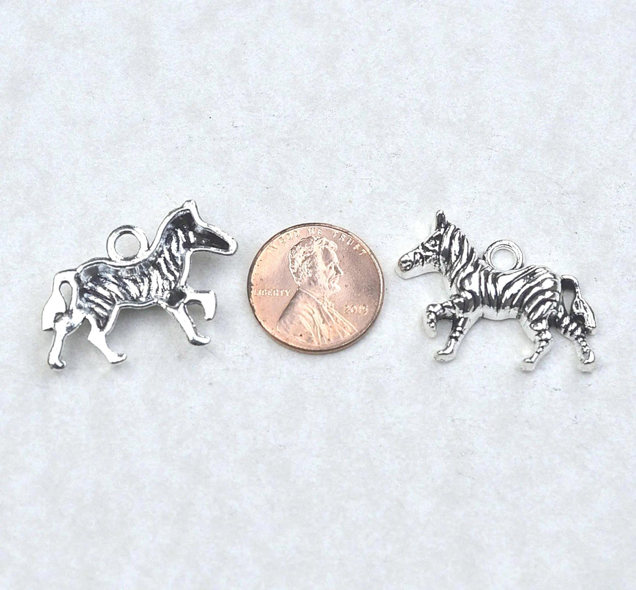 Zebra Pendants, Zebra Charms, Exotic Animal Charm, 8 Pieces, Antique ...