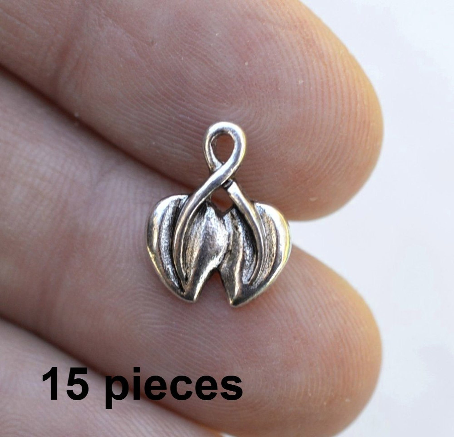 Leaf Charms Double Leaves Charms Plant Charms CH326 | Etsy