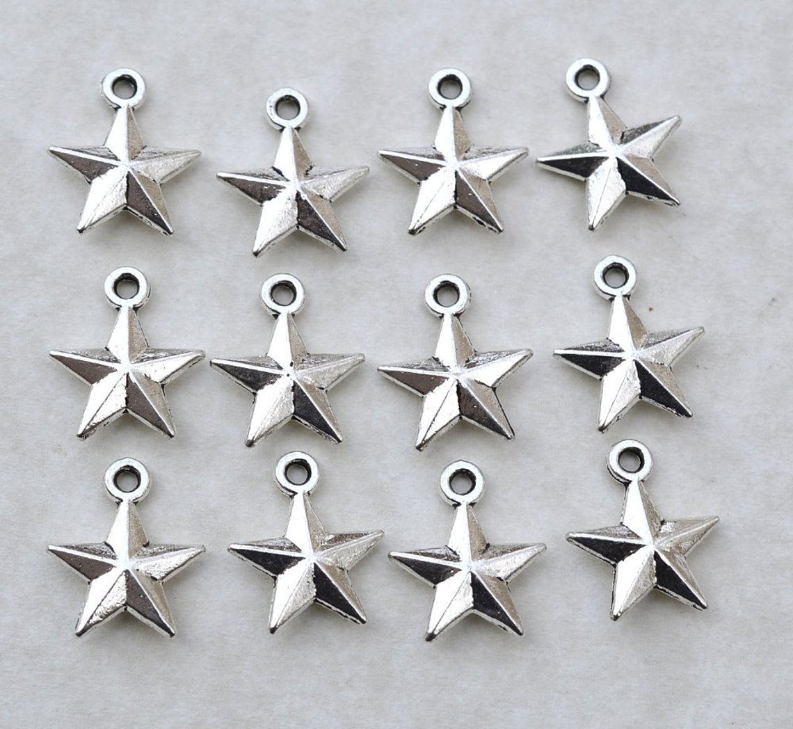 Star Charms Bulk Charms Celestial Charms Silver Stars | Etsy