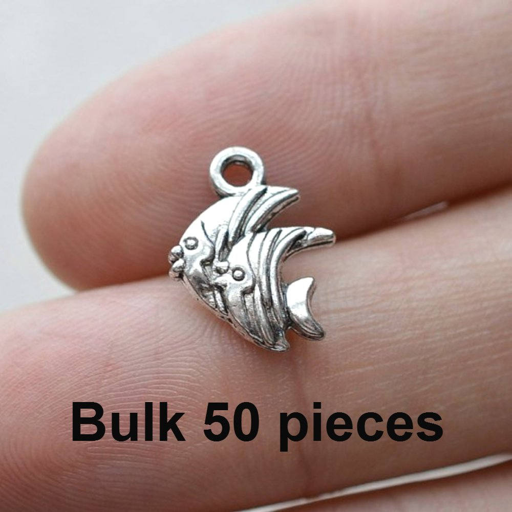 Pair of Fish Charms, Angel Fish Charms, #BCH175, Bulk 50 Pieces ...