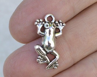 25pcs Frog Charms Toad Charm Antique Silver Tone 24x18mm - Etsy