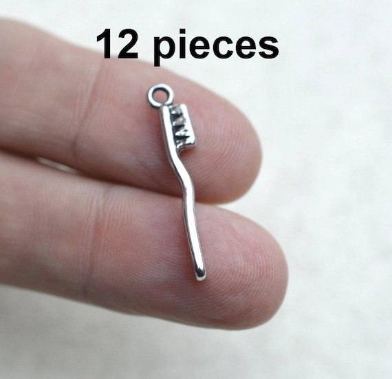 Toothbrush charms silver toothbrush dental charms oral | Etsy
