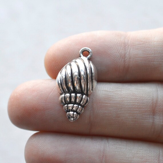 Bulk 50 Conch Shell BCH134 Antique Silver Charms Aquatic | Etsy