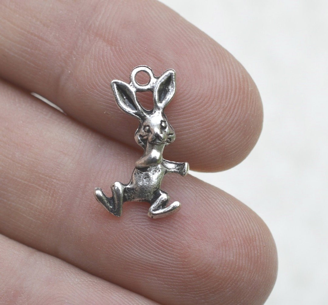8 Rabbit CH251 Antique Silver Charms-rabbit Animal Jewelry Charms ...