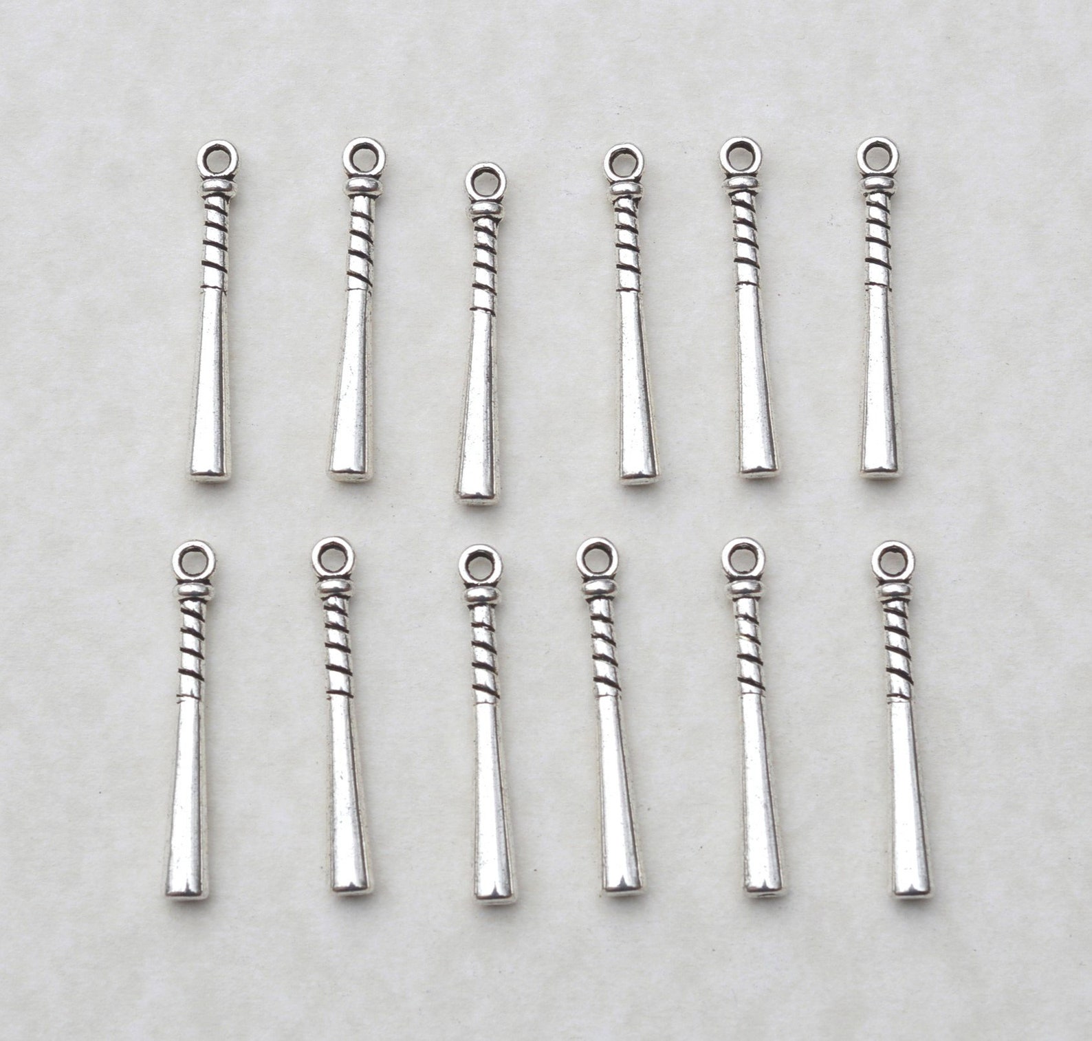 Baseball Charms Baseball Bat Charms Antique Silver CH415 - Etsy